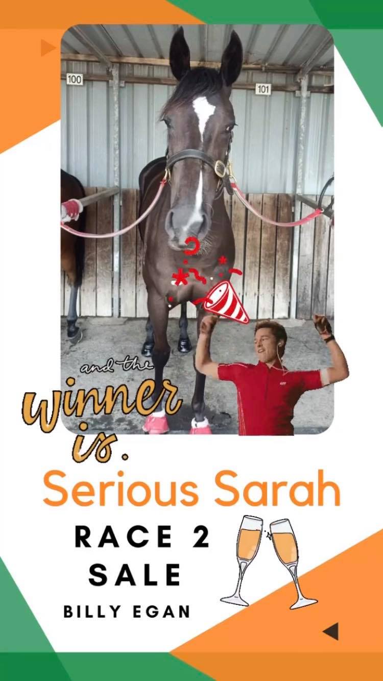 Serious Sarah wins on Debut - Cadet Lodge - Greg Eurell