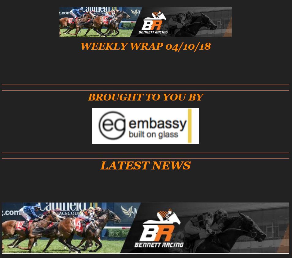 ALL NEW WEEKLY WRAP - Best Horse Racing Syndicates & Racehorse Shares ...